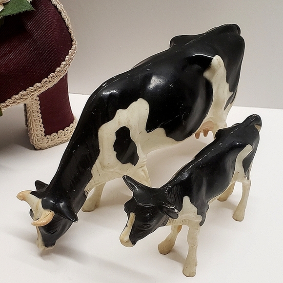 Vintage | Accents | Vintage Hartland Holstein Cattle Cow Calf Figures ...